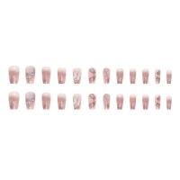 China 24pcs/Set New style OEM Wholesale Crystal Butterfly halo dyed Flash Style Nail Tip Flash Ins Style Artificial Fingernails for sale