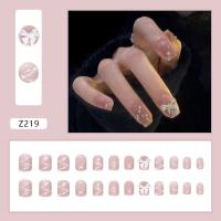 China 24pcs/Set New style OEM Wholesale 3D Flat Diamond butterfly Style Nail Tip Flash Ins Style Artificial Fingernails for sale