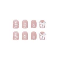 China 24pcs/Set New style OEM Wholesale 3D Flat Diamond butterfly Style Nail Tip Flash Ins Style Artificial Fingernails for sale