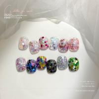 China Nail glitters bling super bright Nail polish magic color Sequin macarone candy color Aurora laser Japanese and Korean sequins for sale
