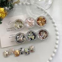 China Nail glitters bling super bright Nail polish magic color Sequin rabbit shape Aurora laser nail sequins for sale