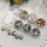 China Nail glitters bling super bright Nail polish magic color Sequin rabbit shape Aurora laser nail sequins for sale