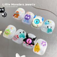 China New Ins hot 3d Nail art Charms Nail Jewelry evil eyes cute monsters cat decoration for Beauty spa for sale