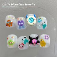 China New Ins hot 3d Nail art Charms Nail Jewelry evil eyes cute monsters cat decoration for Beauty spa for sale