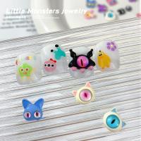 China New Ins hot 3d Nail art Charms Nail Jewelry evil eyes cute monsters cat decoration for Beauty spa for sale