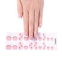 China Rainbow Color Design Gel Nail Stickers Semi Cured UV Gel Wraps Waterproof DIY Nail Polish Strips for sale