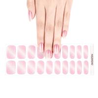China Rainbow Color Design Gel Nail Stickers Semi Cured UV Gel Wraps Waterproof DIY Nail Polish Strips for sale