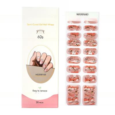 China Uv gel Hot Sell Semi Cured Wraps Long Lasting Gel Nail Stickers New Arrival Styles Nail Gel Wraps With Uv Lamp for sale