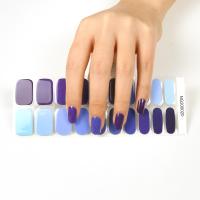 China Factory supply waterproof art nail wraps Semi-cured Gel Nail polish Sticker for sale