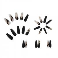 China OEM/ODM Acceptable Ultralong Ballet Golden Butterfly Black Flame Nail Enhancement Patch for sale