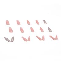 China Diamond decorated Press Designs French Fake Nail Colorful Gel Press On Nails False Set With Jelly glue sticker cuticle push for sale