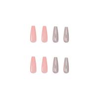 China Diamond decorated Press Designs French Fake Nail Colorful Gel Press On Nails False Set With Jelly glue sticker cuticle push for sale