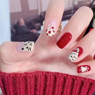 China Rubioaroma Wholesale Press On Nails Nude Nails With Glue French Almond Reusable Acrylic False Nails Artificial Fingernails for sale