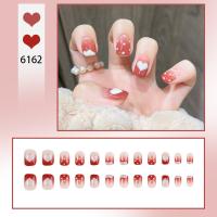 China Rubioaroma Wholesale Press On Nails Nude Nails With Glue French Almond Reusable Acrylic False Nails Artificial Fingernails for sale