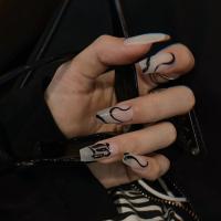 China New wholesale fashion girls wear DIY patches with drill nail enhancement removable jelly false nail for sale