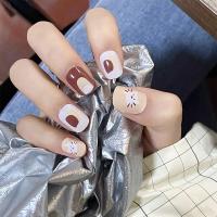 China New wholesale fashion girls wear DIY patches with drill nail enhancement removable jelly false nail for sale