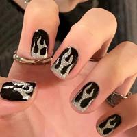China New wholesale fashion girls wear DIY patches with drill nail enhancement removable jelly false nail for sale