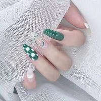 China New wholesale fashion girls wear DIY patches with drill nail enhancement removable jelly false nail for sale