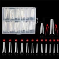 China 2023 utility trendy clear natural white medium length sharp stiletto pointed false nail art tips for nail salon for sale