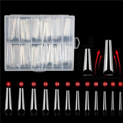 China 2023 utility trendy clear natural white medium length sharp stiletto pointed false nail art tips for nail salon for sale