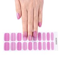 China 2023 New Trend gel nail wraps pink cat eye pattern semi cured gel nail stickers for sale