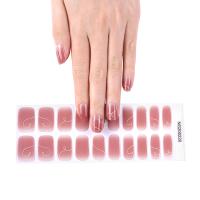 China New design Semi-cured Gel Nail Sticker With Uv Lamp Gel Nail Wraps Gel Nail Stickers Semi Cured for sale