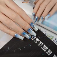 China New design Semi cured UV Gel Nail Stickers 20 Real Gel Nail Polish Adhesive Full Wraps Strips for sale