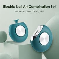 China Electric Nail Clipper and Polisher Set for Children Adults 2 in 1 Blade Type Curved for sale