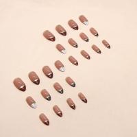 China Hot selling designer press on nails cheap oval gold line Nail Tips Removable Manicure Press On fake Nail Tips for sale
