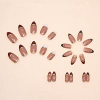 China Hot selling designer press on nails cheap oval gold line Nail Tips Removable Manicure Press On fake Nail Tips for sale