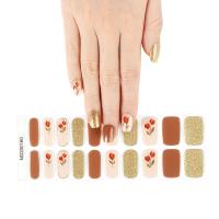 China Hot sale Spring flower design halal gel nail polish stickers cat eye uv gel wraps Waterproof DIY polish strips for sale