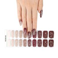 China Hot sale Spring flower design halal gel nail polish stickers cat eye uv gel wraps Waterproof DIY polish strips for sale