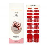 China High quality UV lamp French semi cured Gel Nail strips Non-Toxic Long Lasting semi cured Gel Nail Wraps and gel nail poli for sale
