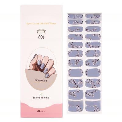 China 2023 Luxury Cute Flower Design Gel Nail Wraps at for Eco-friendly Nontoxic Nail Art for sale