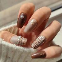 China Design Pre-Designed False Set Hard Artificial Fingernails Women Long Square Nail Tips for sale