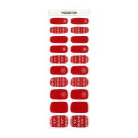 China Christmas design gel nail wraps New design Gel nail stickers Semi cured gel nail strips for sale