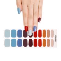 China Factory Wholesale UV Gel Nail Stickers Semi-cured Polish Nail Art Wraps Beauty Manicure for sale