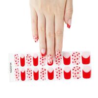 China New Design Nails Artificial Solid Color Full Cover semi cured gel nail sticker for sale