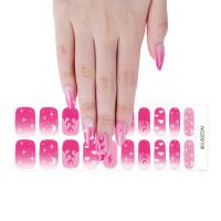 China New Design Nails Artificial Solid Color Full Cover semi cured gel nail sticker for sale