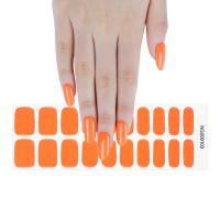 China New Design Nails Artificial Solid Color Full Cover semi cured gel nail sticker for sale