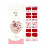 China Long Lasting Gel Nail Wraps Red Series Semi Cured UV Lamp Styles for Finger Nail Art for sale