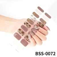 China Wholesale Price New Design Valentine's Day Nail Strips Japanese Style Gel Nail Sticker Semi Cured UV Nail Polish Wraps for sale
