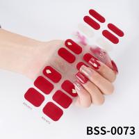 China Wholesale Price New Design Valentine's Day Nail Strips Japanese Style Gel Nail Sticker Semi Cured UV Nail Polish Wraps for sale