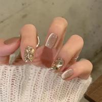 China Mixed Color Square Head Y2k Style Lovely Girl Finished False Nails with Rhinestone Diamond for sale