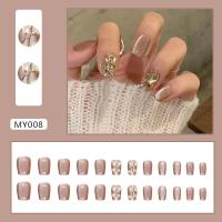 China Mixed Color Square Head Y2k Style Lovely Girl Finished False Nails with Rhinestone Diamond for sale
