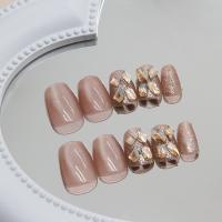 China Mixed Color Square Head Y2k Style Lovely Girl Finished False Nails with Rhinestone Diamond for sale