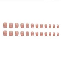 China Design Press On Nails Full Cover Artificial Fingernails in Cheek Ballerina Style for sale