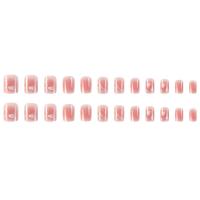 China Easy to Apply and Remove False Nails Sweet Girl Hand Painting Square Shape for Finger for sale