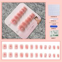 China Easy to Apply and Remove False Nails Sweet Girl Hand Painting Square Shape for Finger for sale