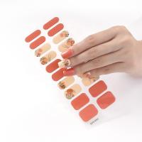 China Custom Logo Glitter Wholesale Nail Art Self Adhesive Semi Cured Gel Nail Polish Wraps Sticker Nail Strips for sale